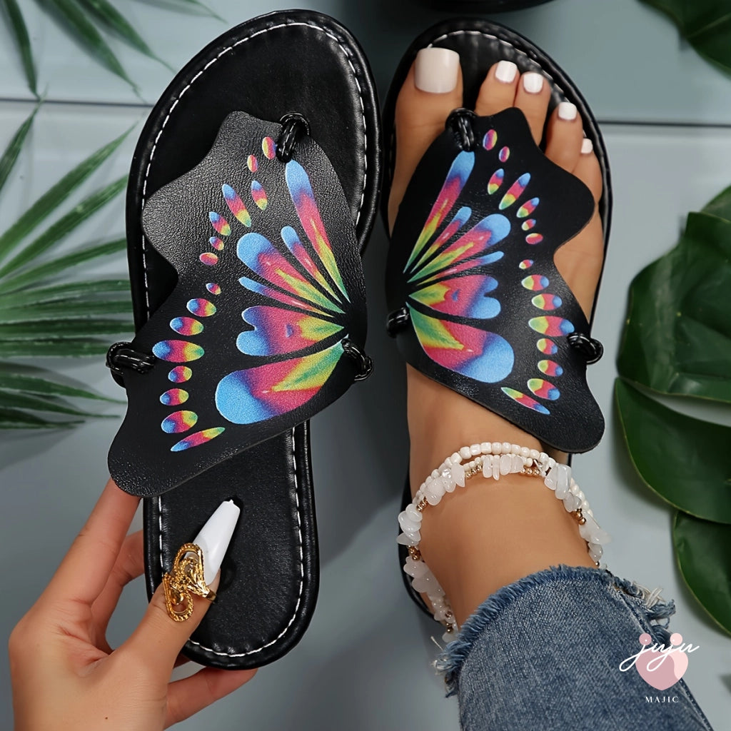 Summer Chic with Juju Majic™ - Butterfly Slide Sandals'.